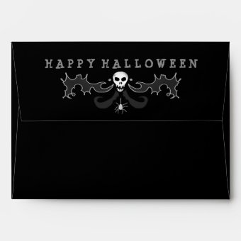 Halloween Spooky Happy Halloween Skull Envelope | Zazzle