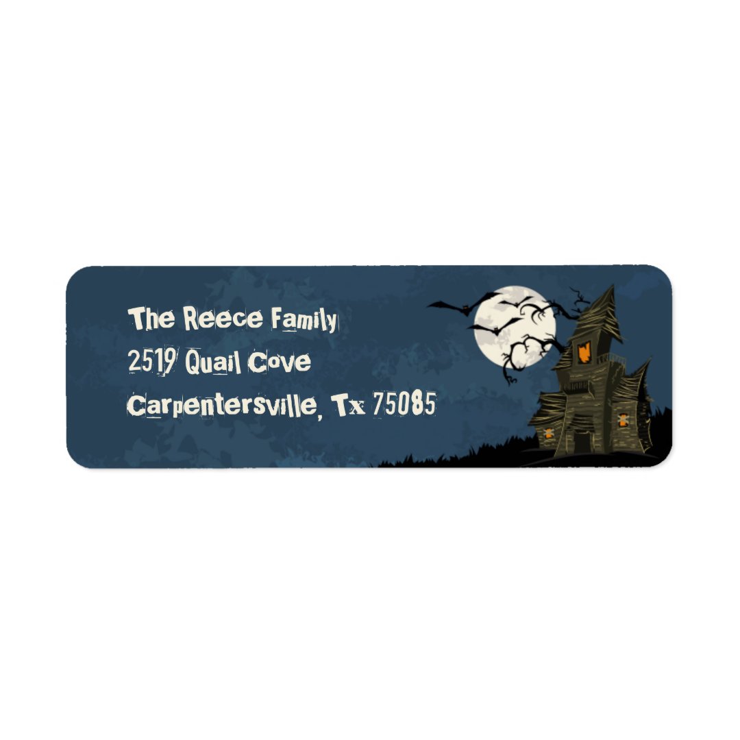 Halloween Spooky Haunted Mansion Address Labels | Zazzle