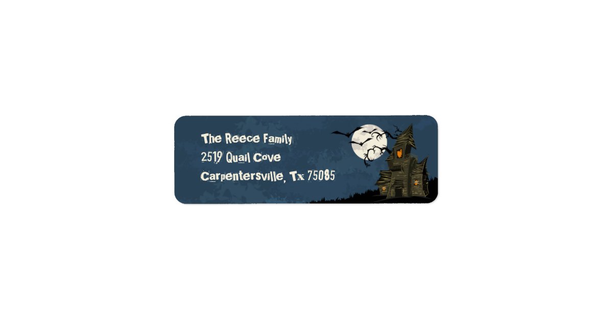 Halloween Spooky Haunted Mansion Address Labels | Zazzle