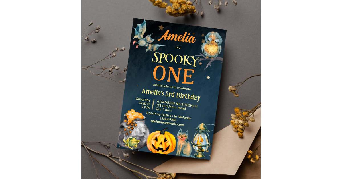 Halloween spooky one birthday party invitation | Zazzle