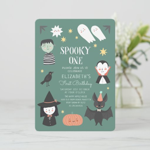 Halloween Spooky One First Birthday Invitation | Zazzle