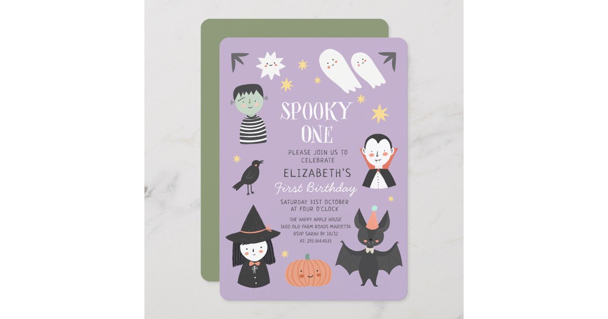 Halloween Spooky One First Birthday Invitation | Zazzle