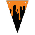 Halloween Spooky Orange Black Dripping Slime Bunting Flags | Zazzle