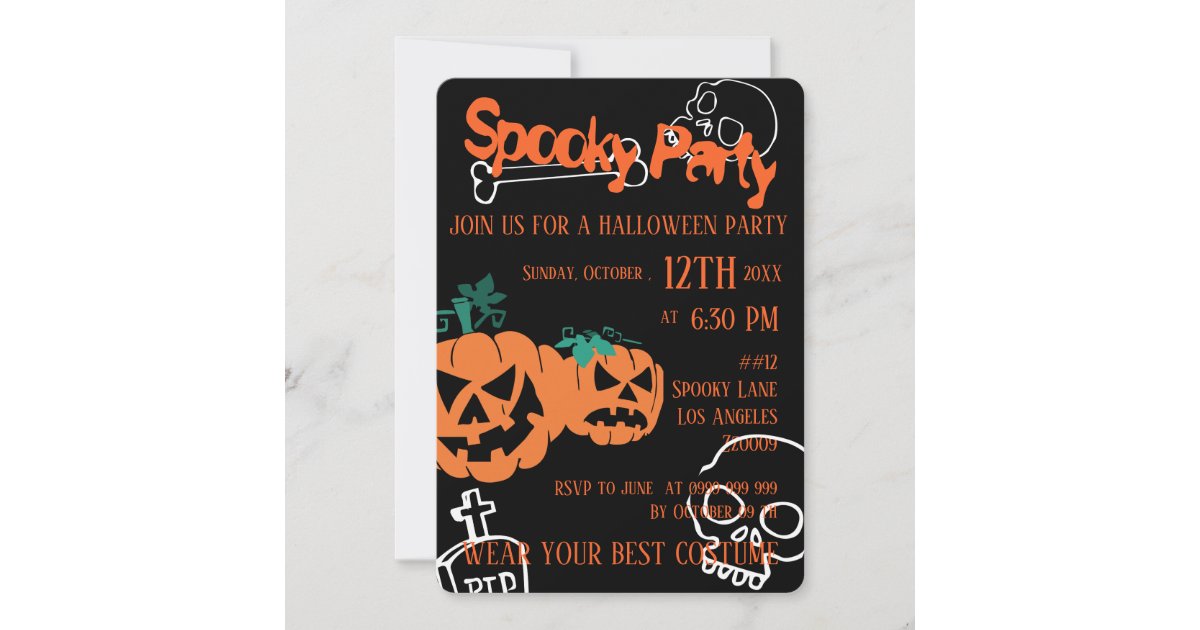 Halloween spooky paty Invitation | Zazzle