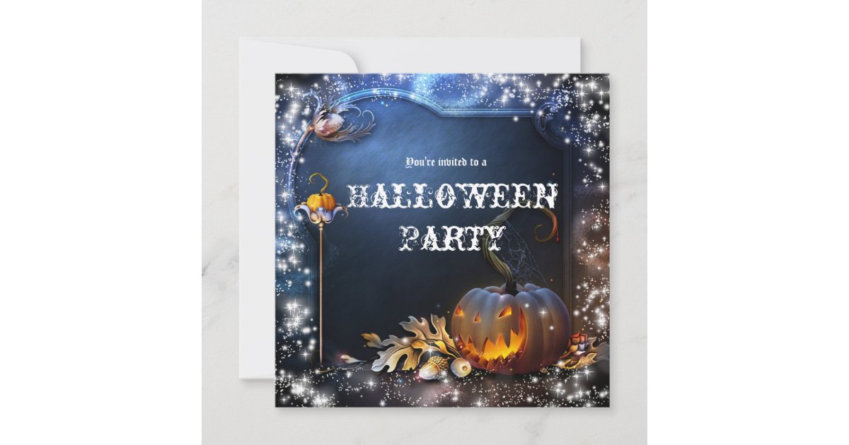 Halloween Spooky Pumpkin Magic Party Invitation | Zazzle