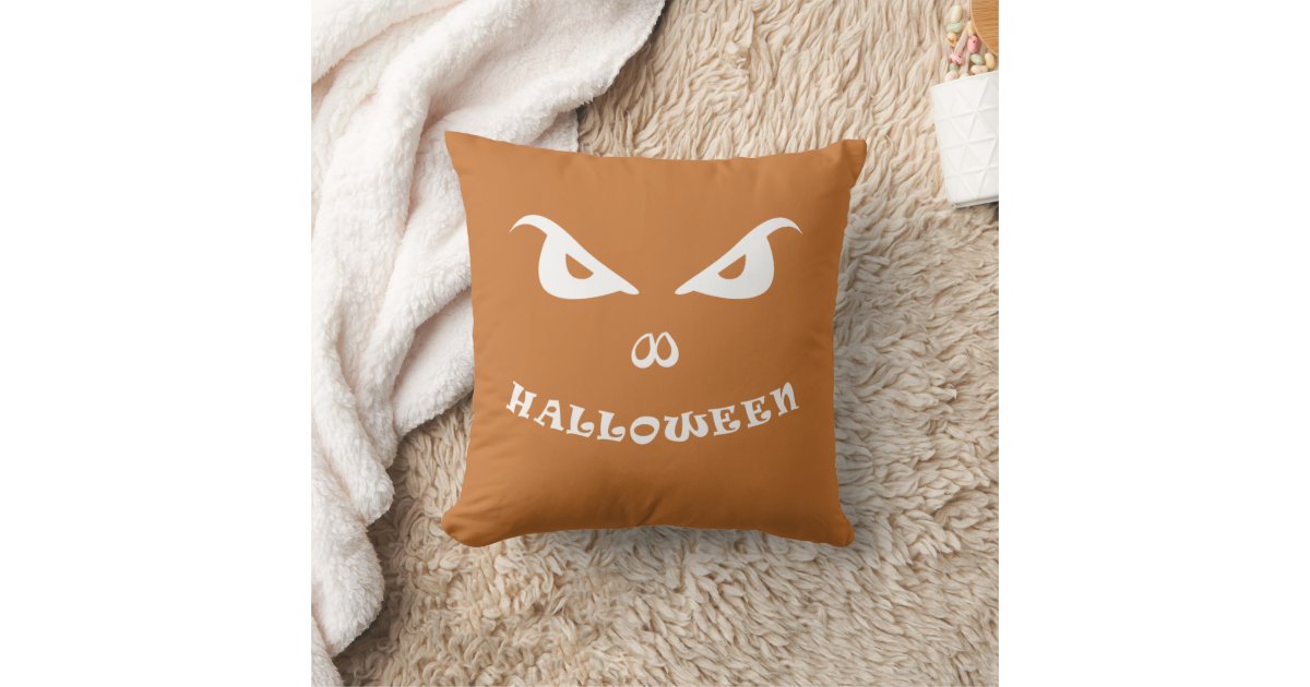 Halloween spooky scary face throw pillow | Zazzle