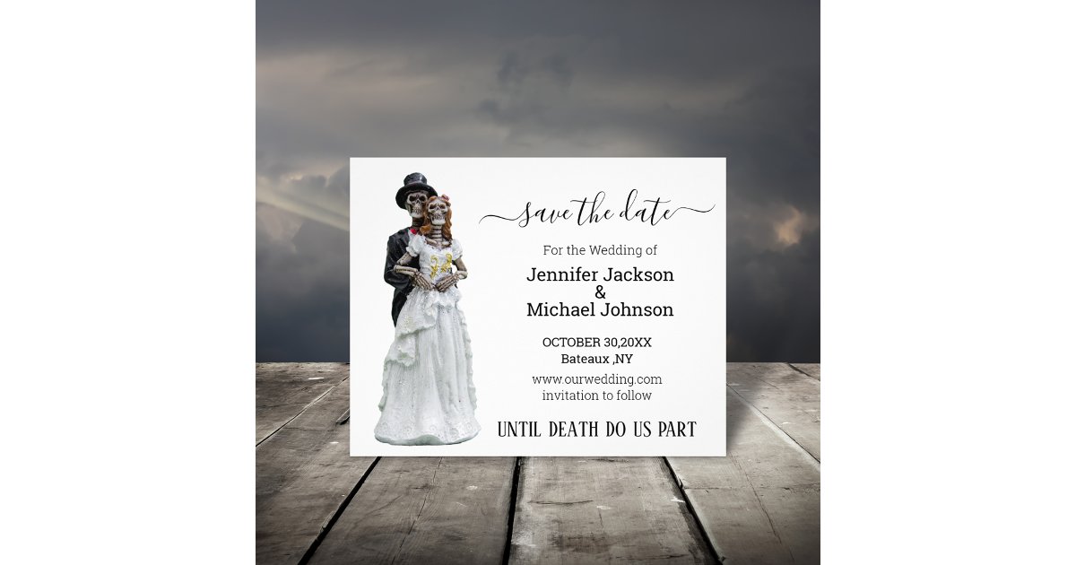 halloween spooky skeletons save the date stylish flyer | Zazzle