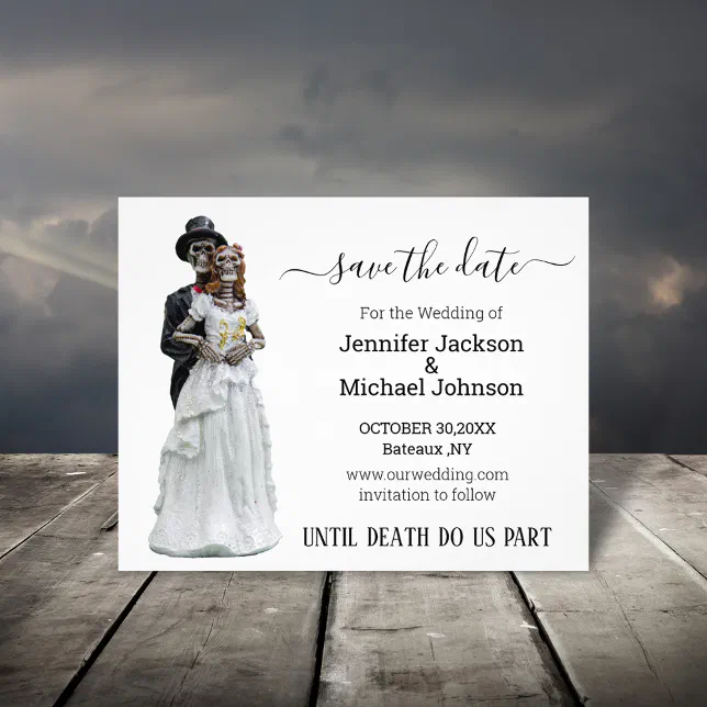 halloween spooky skeletons save the date stylish flyer | Zazzle