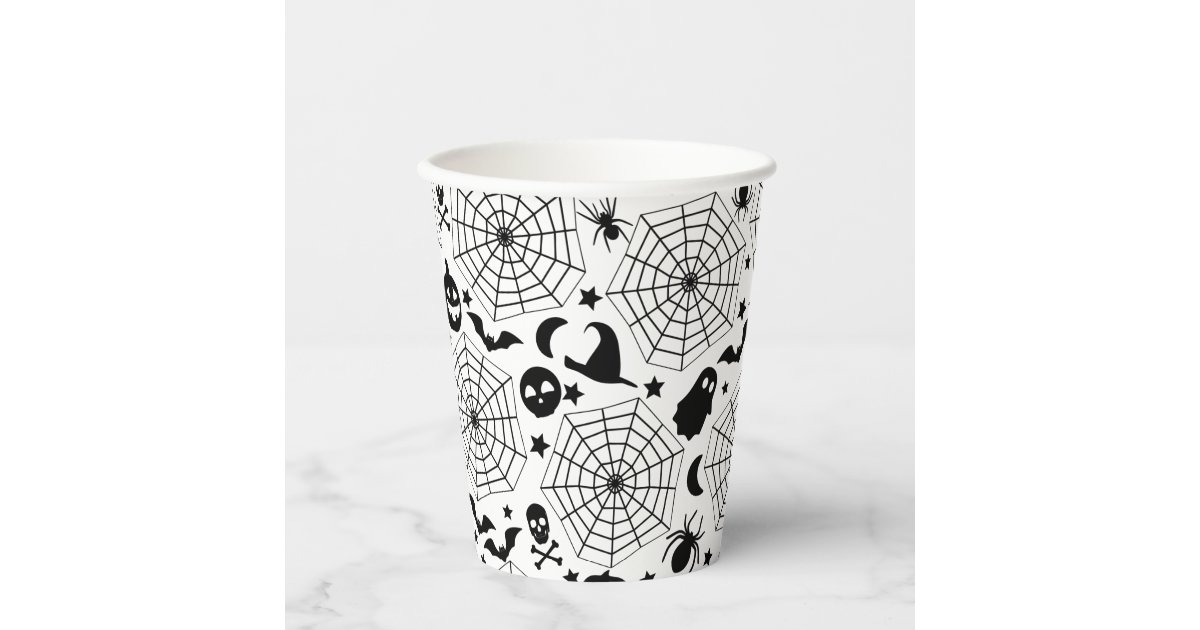 Halloween Spooky Spiderwebs Paper Cups | Zazzle