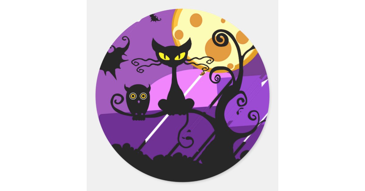 Halloween spooky sticker. classic round sticker | Zazzle
