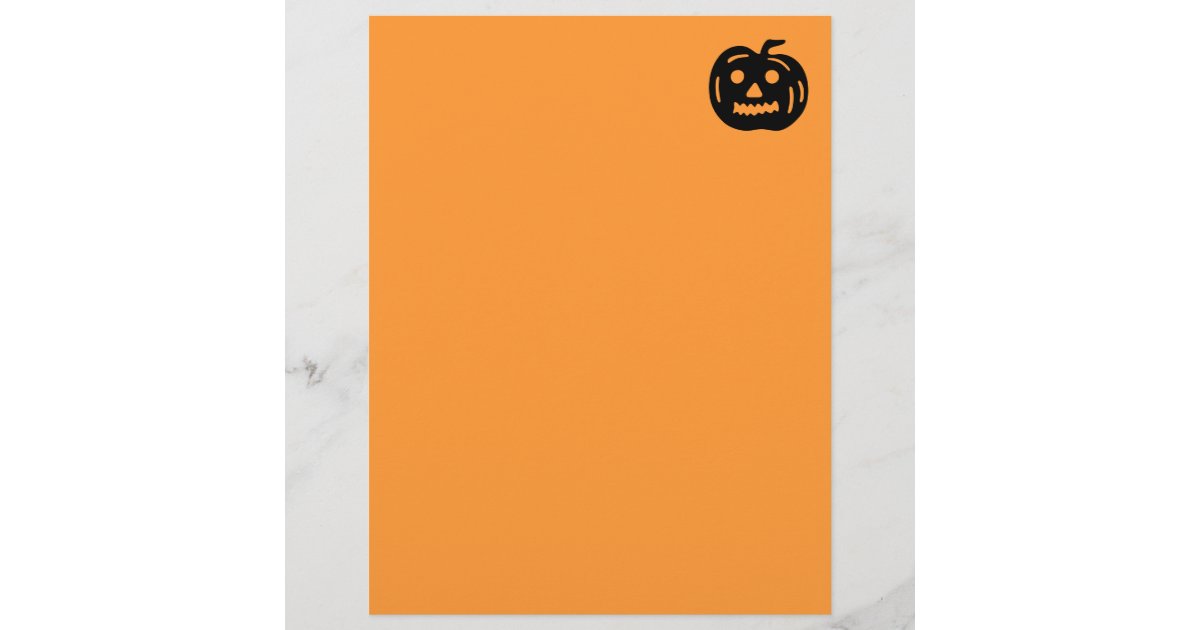 Halloween stationery paper | carved pumpkin face | Zazzle