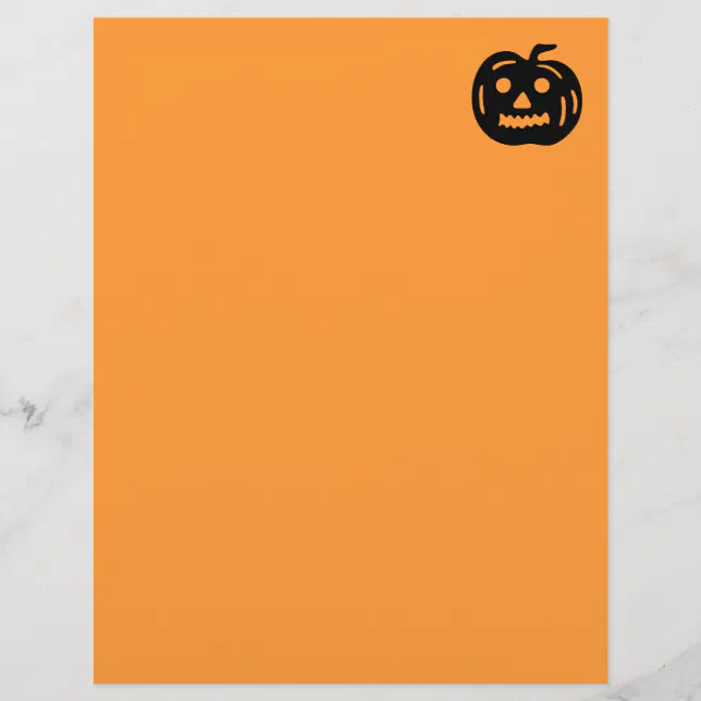 Halloween stationery paper | carved pumpkin face | Zazzle