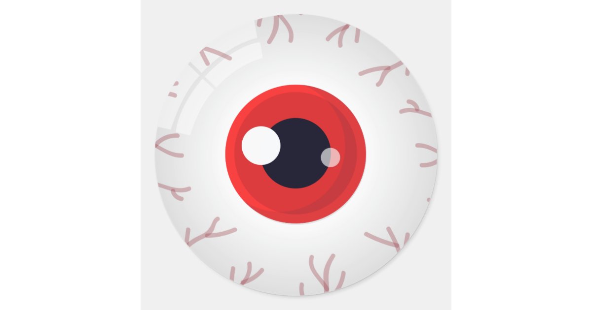 Halloween Sticker Creepy Red Eye Eyeball Treat Bag | Zazzle