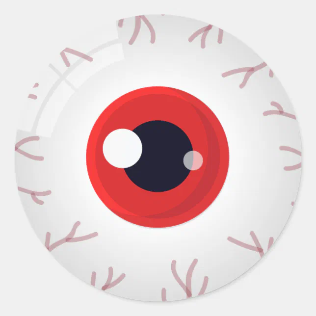 Halloween Sticker Creepy Red Eye Eyeball Treat Bag | Zazzle