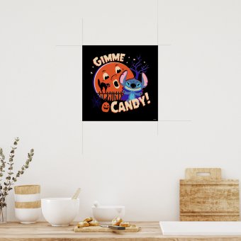 Halloween Stitch | Gimme Candy! Poster | Zazzle