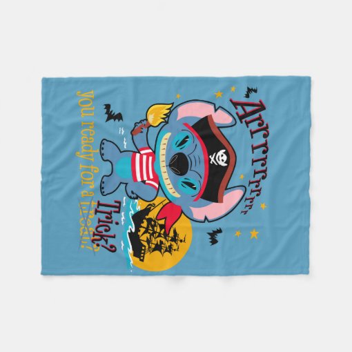 Halloween Stitch Pirate Fleece Blanket | Zazzle