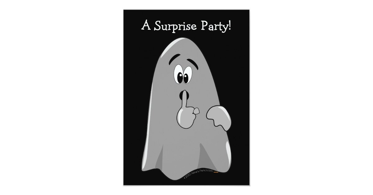 Halloween Surprise Party Invitations Cartoon Ghost | Zazzle.com