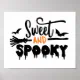 Halloween Sweet And Spooky Typographic Text Poster | Zazzle