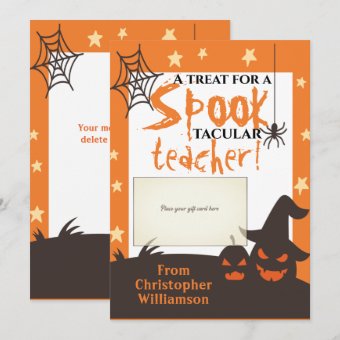 Halloween Teacher Appreciation Gift Card Holder | Zazzle