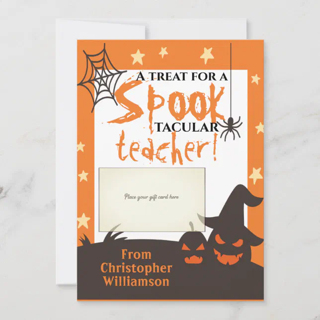 Halloween Teacher Appreciation Gift Card Holder | Zazzle