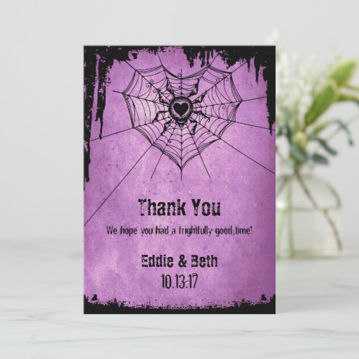 Halloween Thank You card with spider | Zazzle