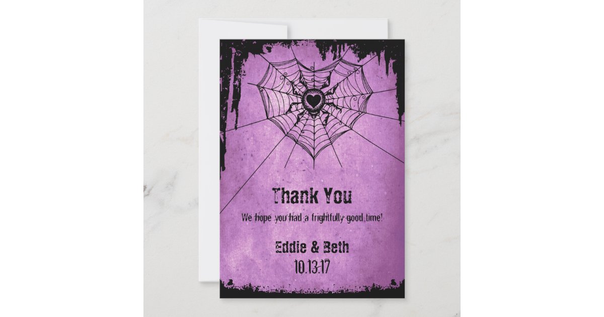 Halloween Thank You card with spider | Zazzle
