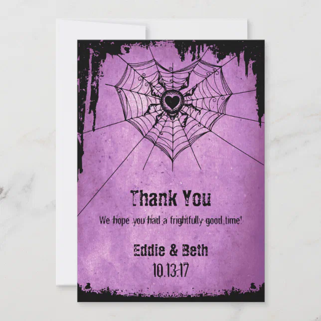 Halloween Thank You card with spider | Zazzle