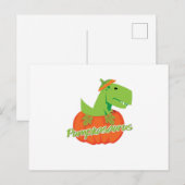 Halloween Thanksgiving Pumpkasaurus Dinosaur Holiday Postcard | Zazzle