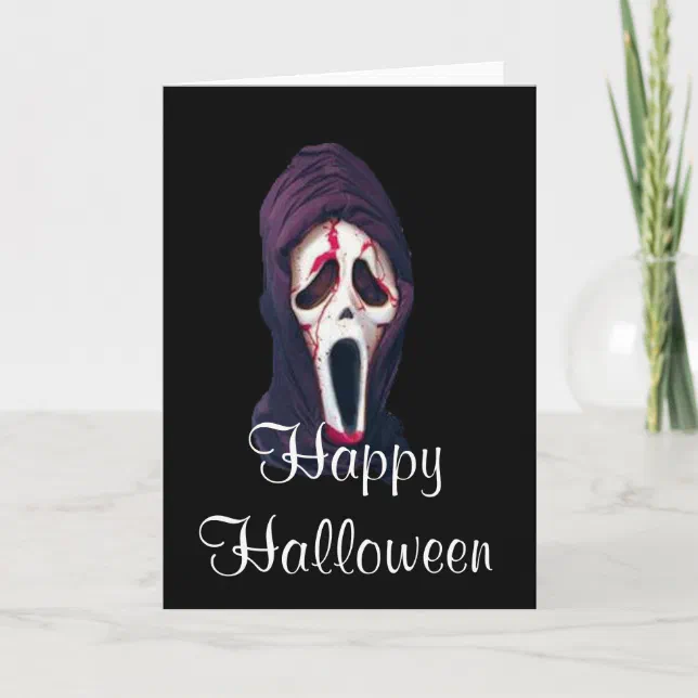 Halloween the scream scary card | Zazzle