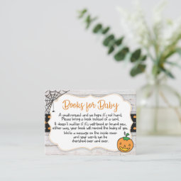 Halloween Theme Baby Shower Book Request Card | Zazzle