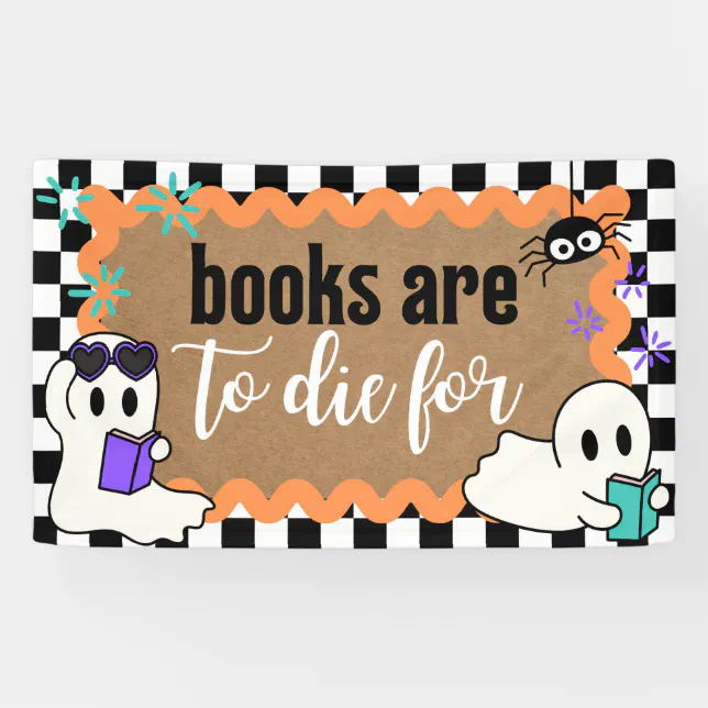 Halloween Theme Classroom Library Banner Books Art | Zazzle