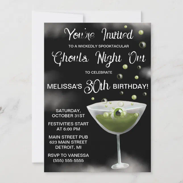 Halloween Themed Ghouls' Night Out Invitation | Zazzle
