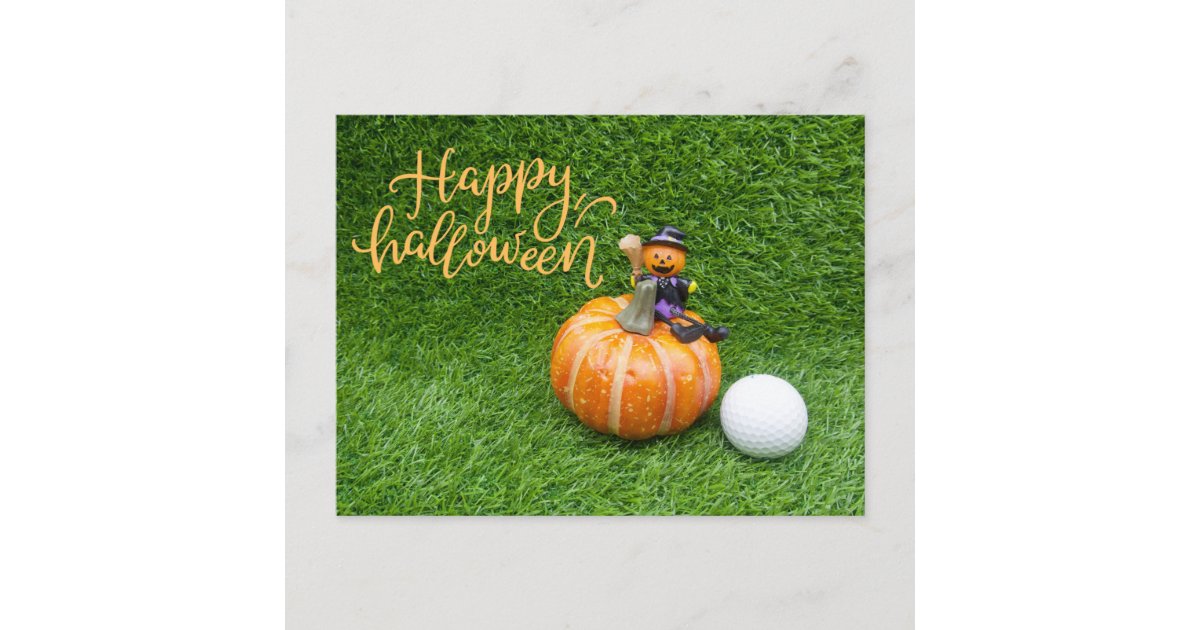 Halloween to golfer with golf ball Postcard | Zazzle