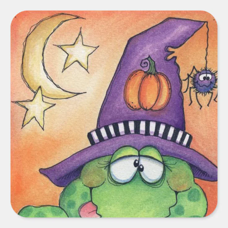 Halloween Toad Square Sticker | Zazzle