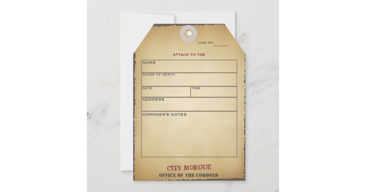 HALLOWEEN TOE TAG INVITATION | Zazzle