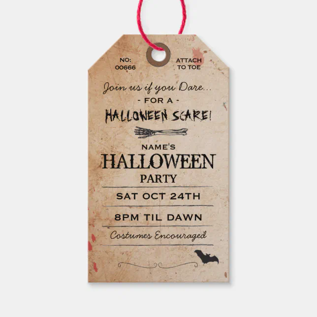 Halloween Toe Tag Party Invitation Morgue Horror | Zazzle