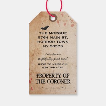 Halloween Toe Tag Party Invitation Morgue Horror | Zazzle