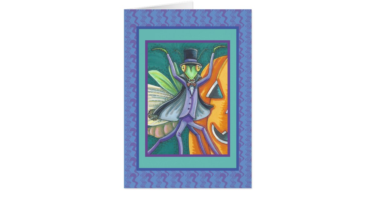 HALLOWEEN TRANSYLVANIA PRAYING MANTIS VAMPIRE CARD | Zazzle