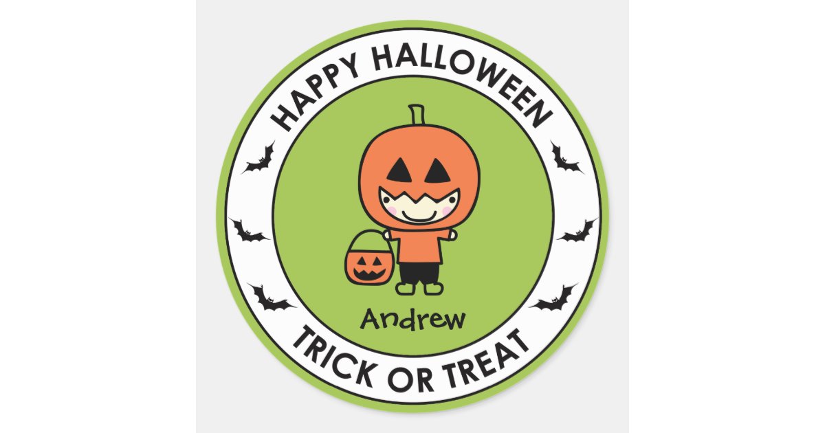 Halloween Treat Bag Sticker Label | Zazzle