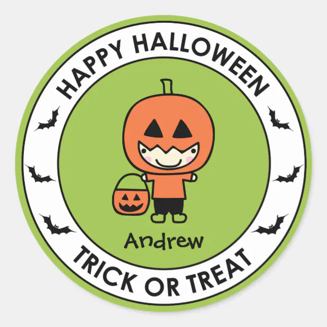 Halloween Treat Bag Sticker Label | Zazzle