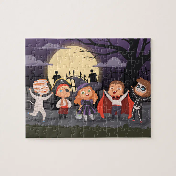 Halloween Trick or Treat Kids Puzzle | Zazzle