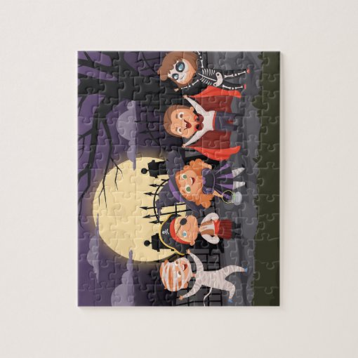 Halloween Trick or Treat Kids Puzzle | Zazzle