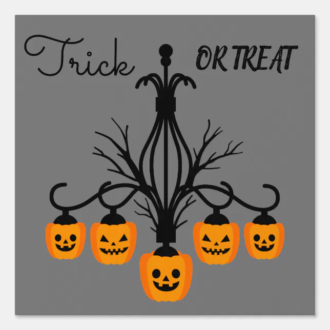 Halloween trick or treat spooky welcome sign | Zazzle