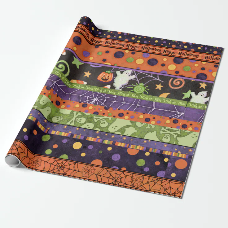 Halloween Trick or Treat Wrapping Paper Gift Wrap | Zazzle