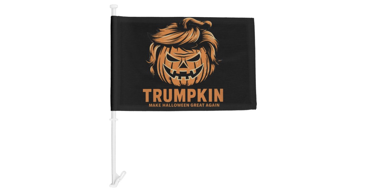 Halloween Trumpkin Make Halloween Great Again Car Flag | Zazzle