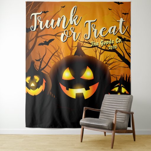 Halloween Trunk or Treat Pumpkins Party Backdrop | Zazzle