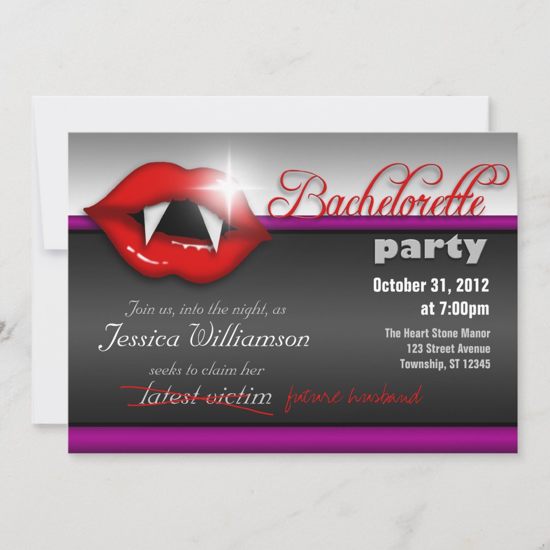 Halloween Vampire Bachelorette Party Invitations | Zazzle