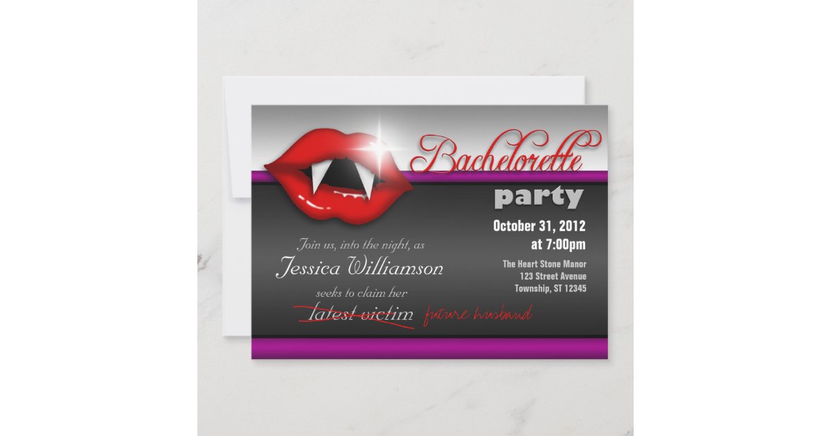 Halloween Vampire Bachelorette Party Invitations | Zazzle