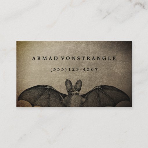 Halloween Vampire Bat Bronze Business Card | Zazzle