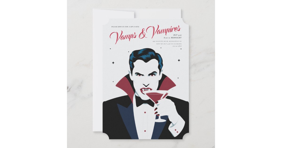 Halloween Vamps & Vampires Custom Invitation | Zazzle